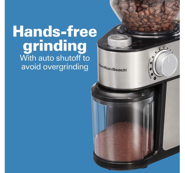 HAMILTON BEACH 14 CUP BURR COFFEE GRINDER W/ 18 GRIND SETTINGS ...